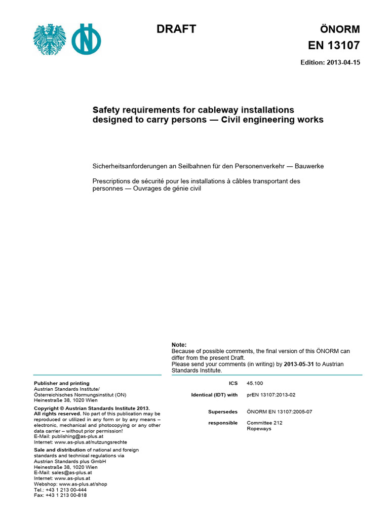 Safety Requirements For Cableway Install | PDF | Civil Engineering | Structural Engineering