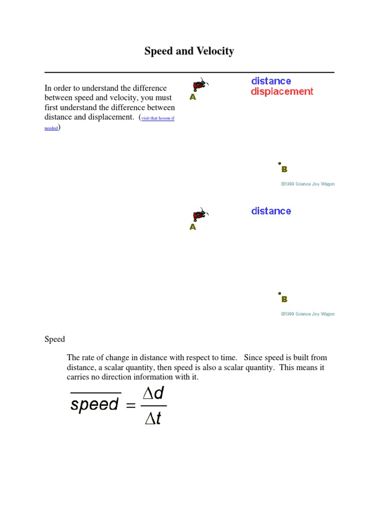 Understanding Speed, Velocity, and Acceleration | PDF | Teaching ...