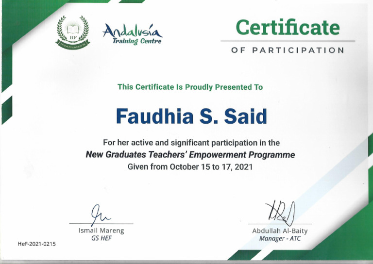 Certificate of Participation | PDF