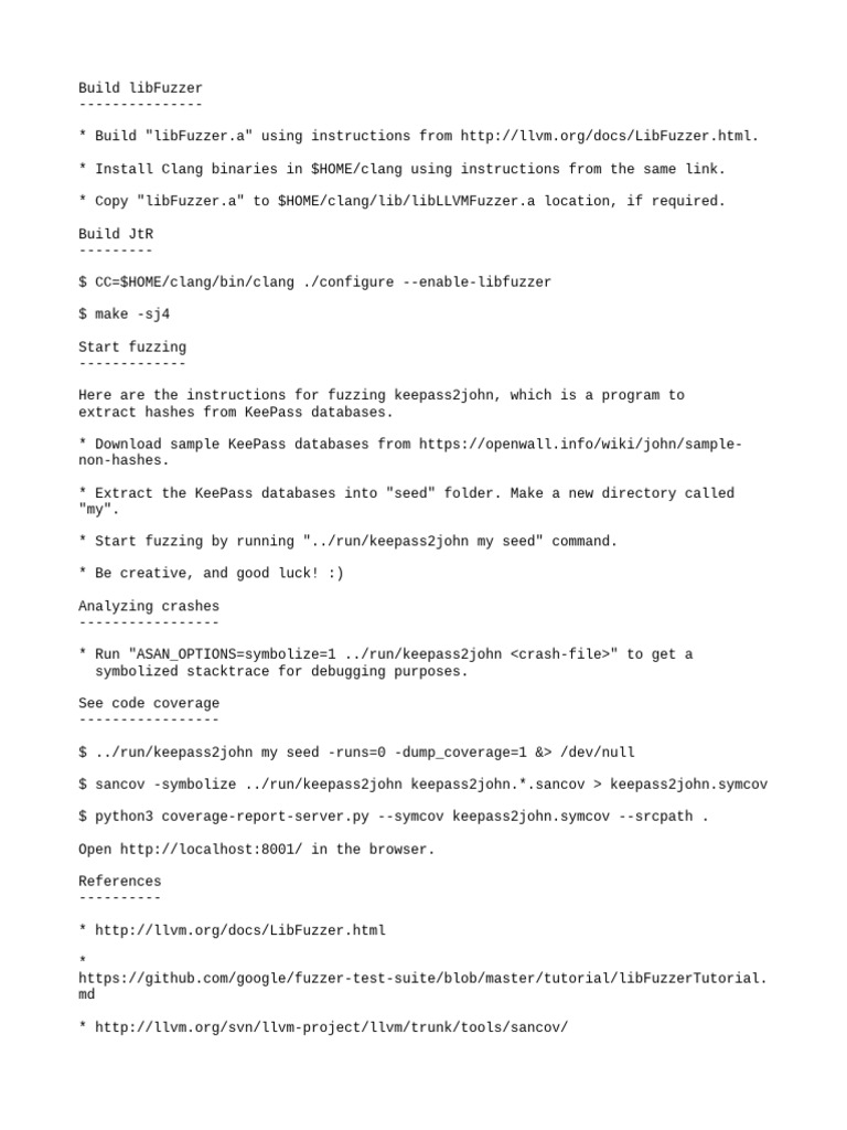Libfuzzer HOWTO | PDF