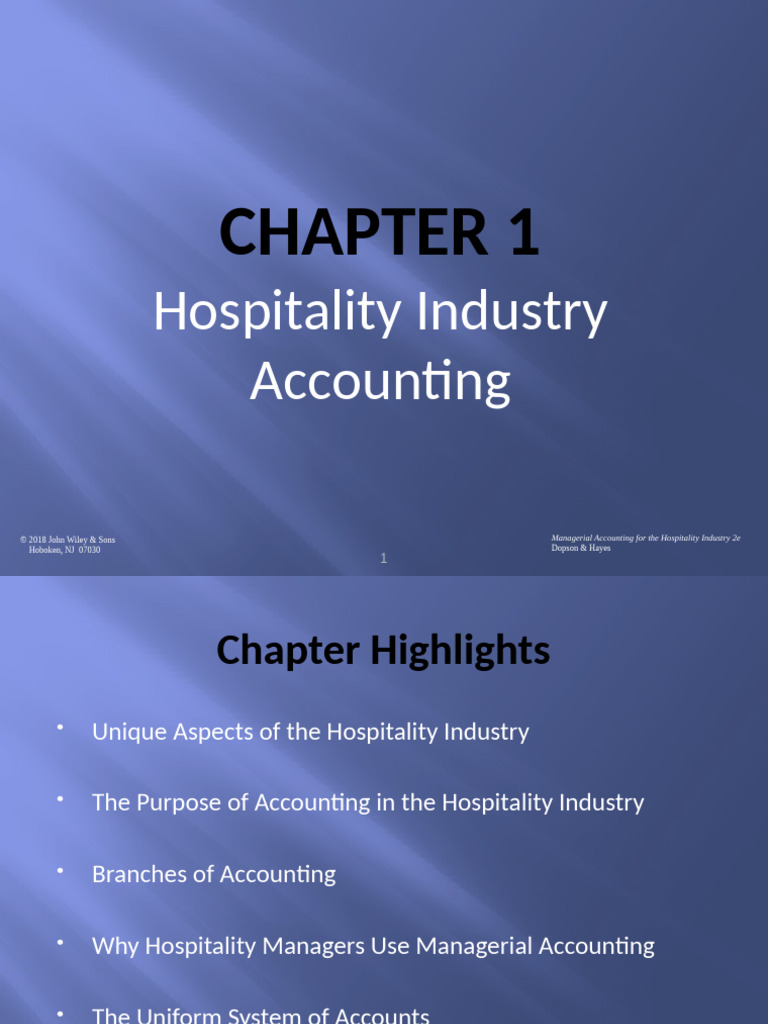 Ch01 Hospitality Accounting | PDF | Financial Accounting | Audit