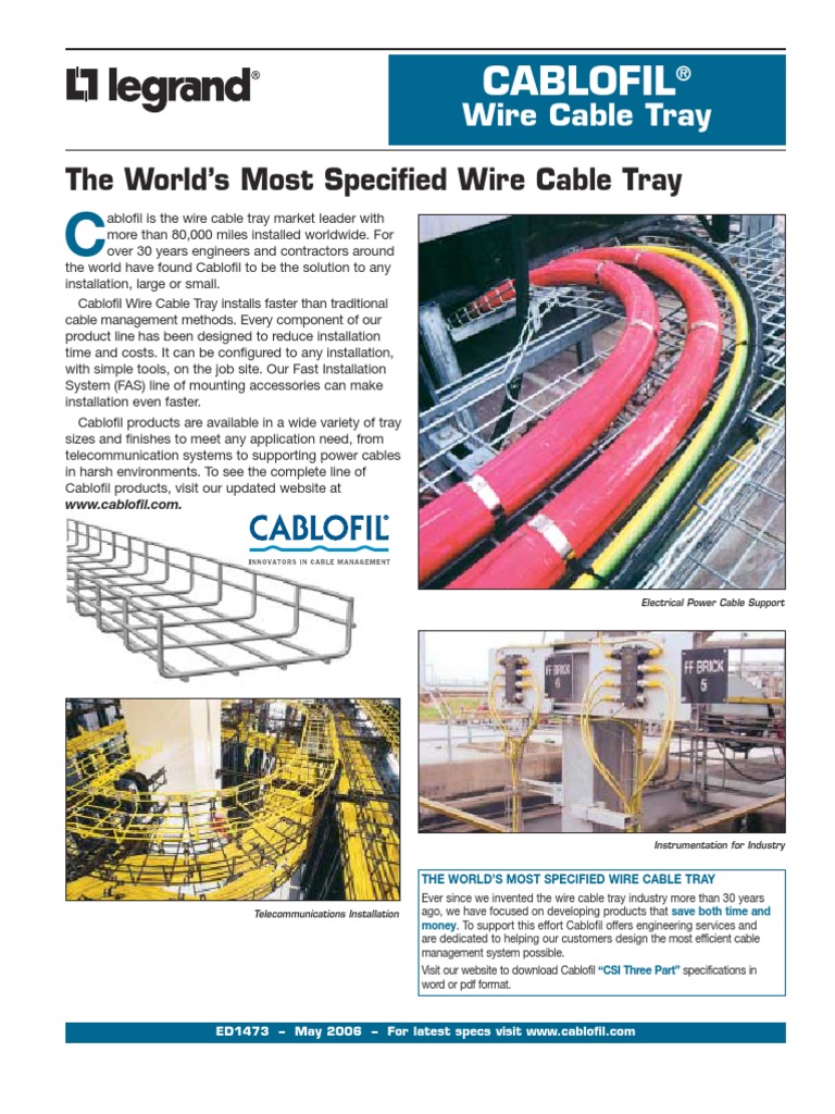 Cablofil Wire Cable Tray Technical | PDF | Galvanization | Cable