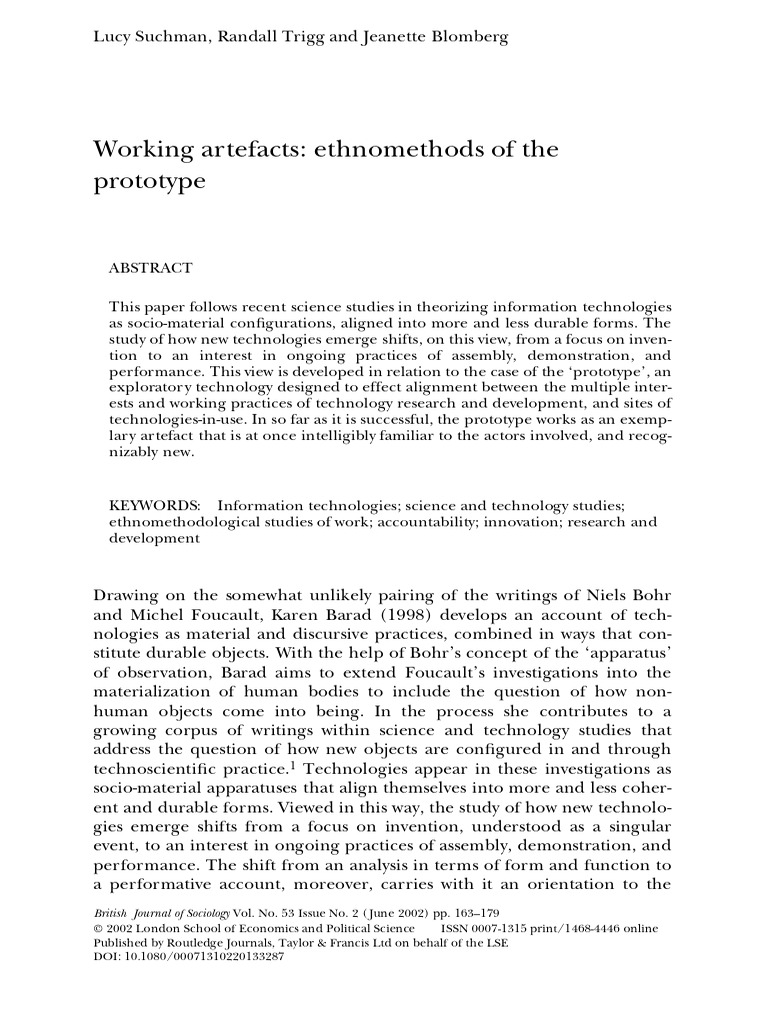 2222 - Working Artefacts Ethnomethods of The Prototype | PDF