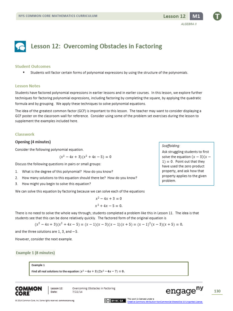 Overcoming Factoring Challenges in Algebra II | PDF | Factorization ...