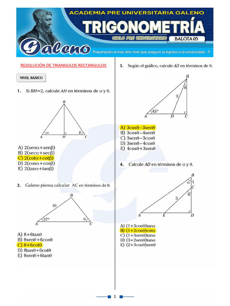 Trigonometría - Balota 05 | PDF