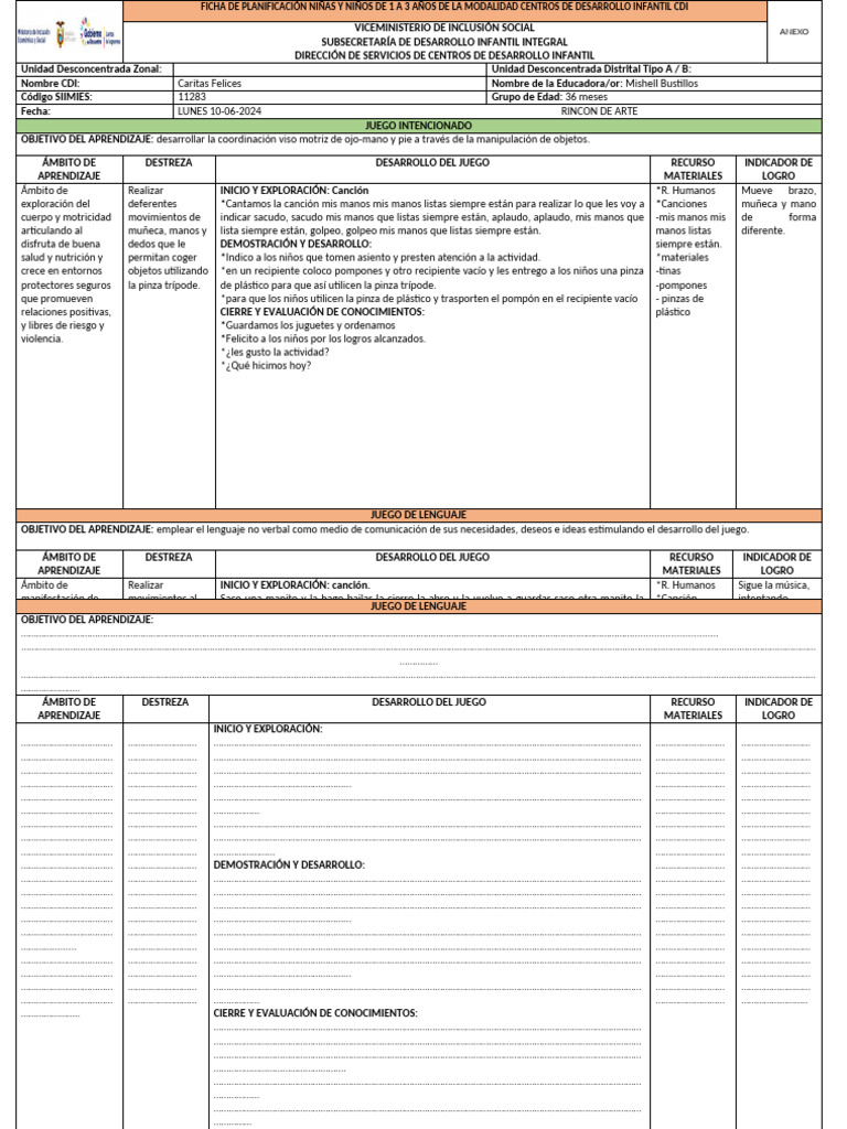 Planificación Mishell | PDF | Aprendizaje | Modificación de comportamiento