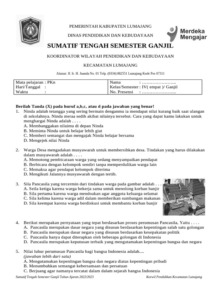 KISI-KISI PTS PKn 2022-2023 (1) | PDF