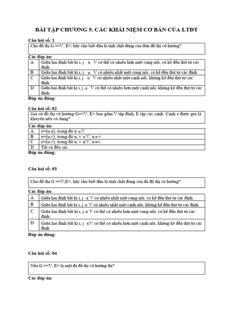 BTTN - Chuong 5 - Cac KN Co Ban Cua LTDT | PDF