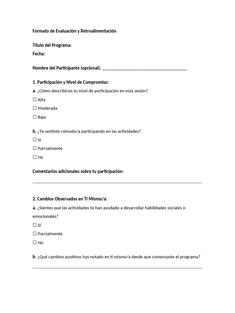 Formato de Evaluación y Retroalimentación 2 | PDF
