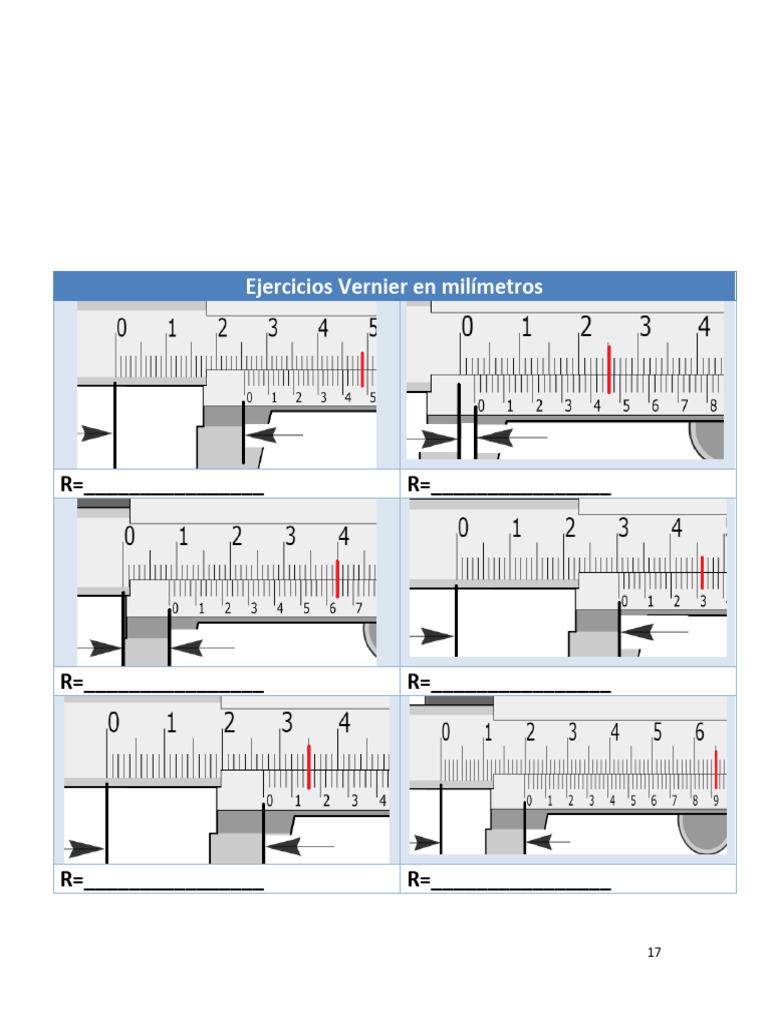 Ejercicios Vernier | PDF