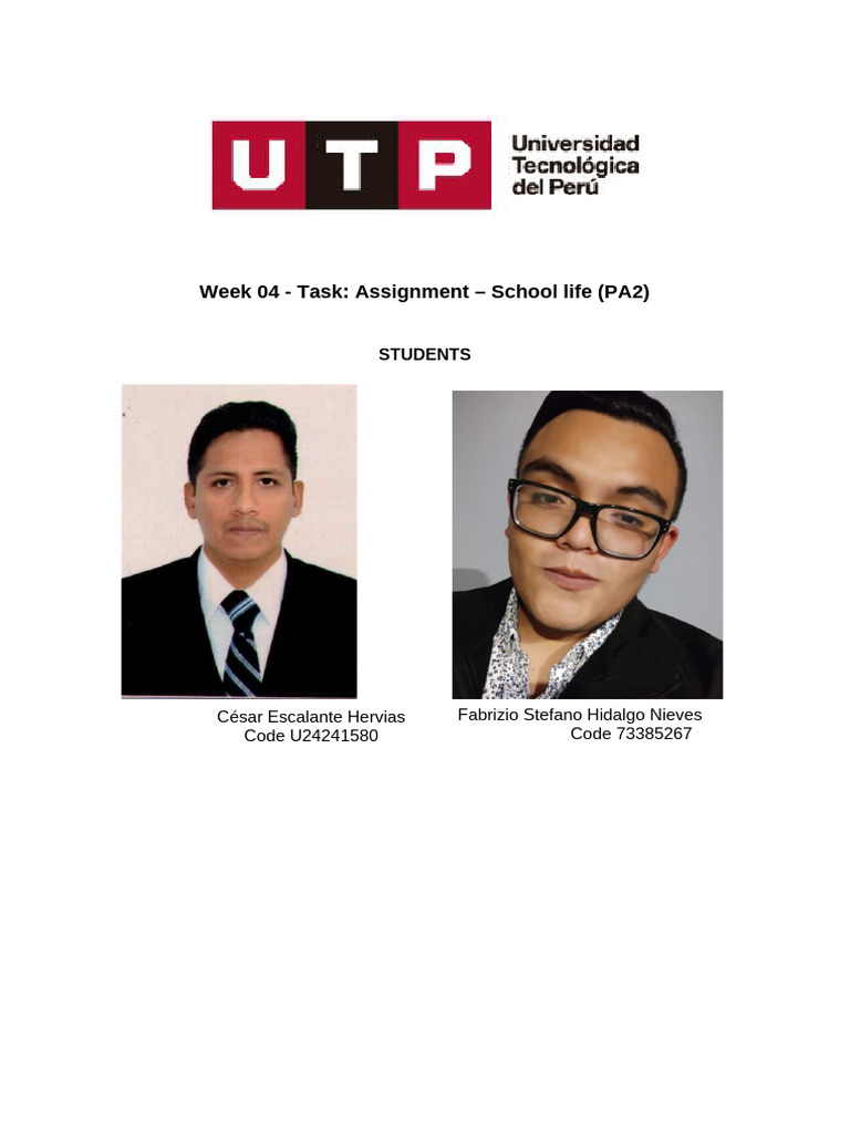 Week 04 - Task Assignment - School Life | PDF