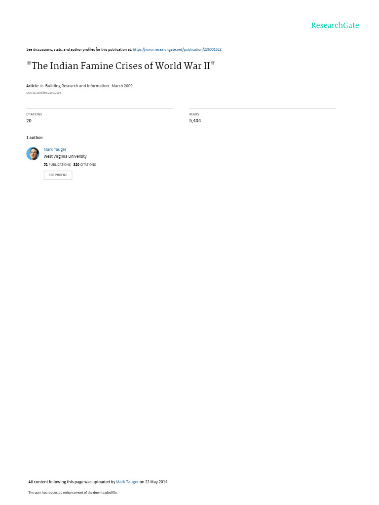 T Auger Indian Famines With Rasmussen | PDF | Famine | Rice