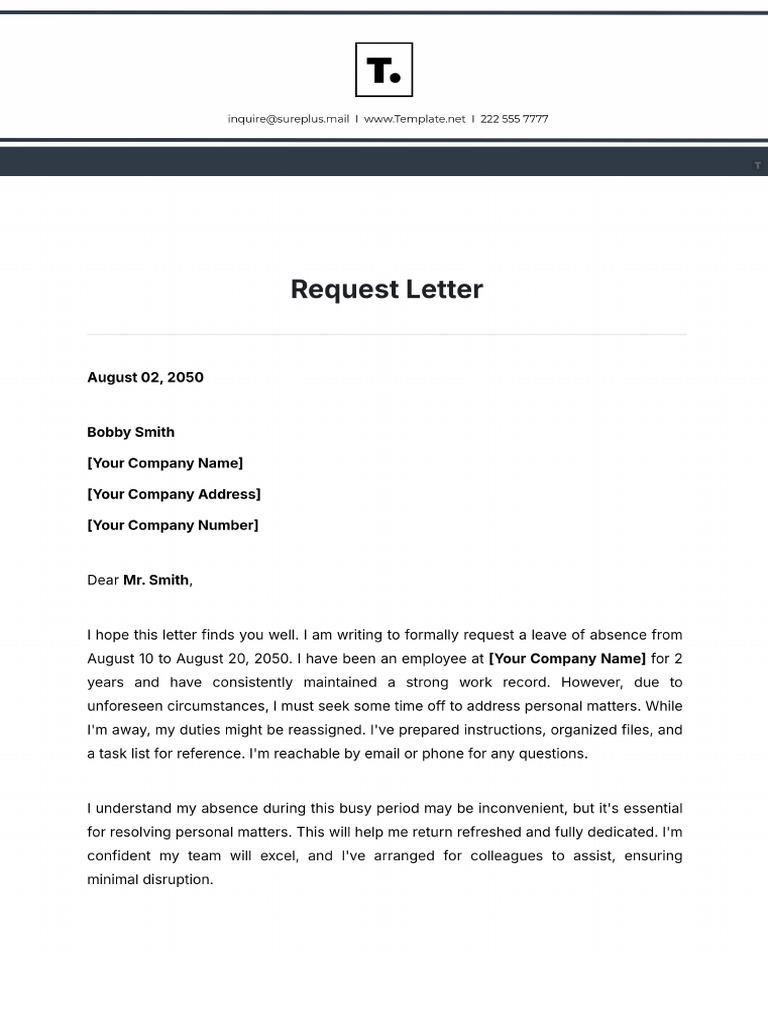 Request Letter Template | PDF