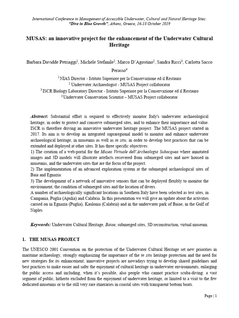 MUSAS An Innovative Project For The Enha | PDF | 3 D Computer Graphics | Virtual Reality