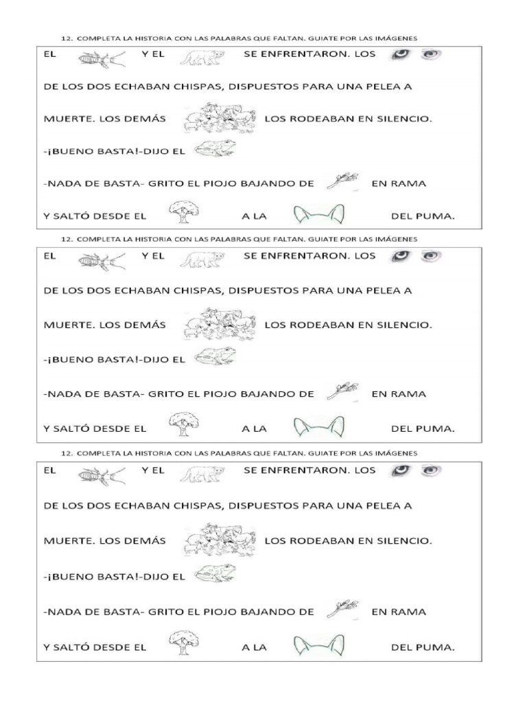 Historia para Completar Con Pigta | PDF