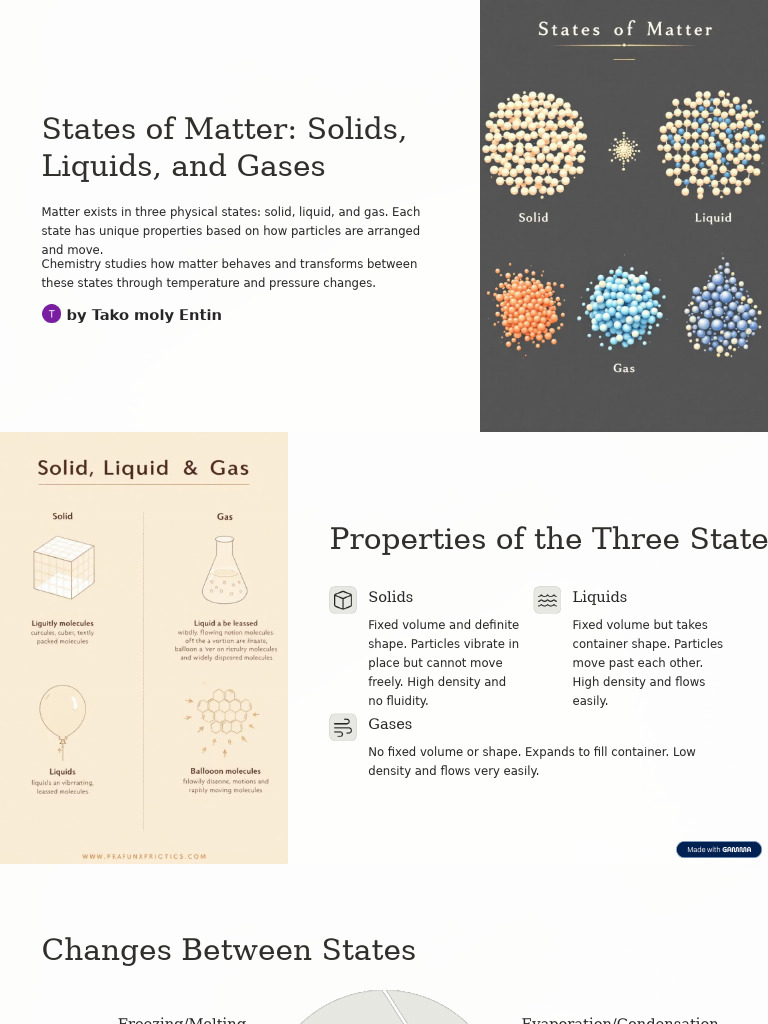 States of Matter Solids Liquids and Gases | PDF | Gases | Liquids
