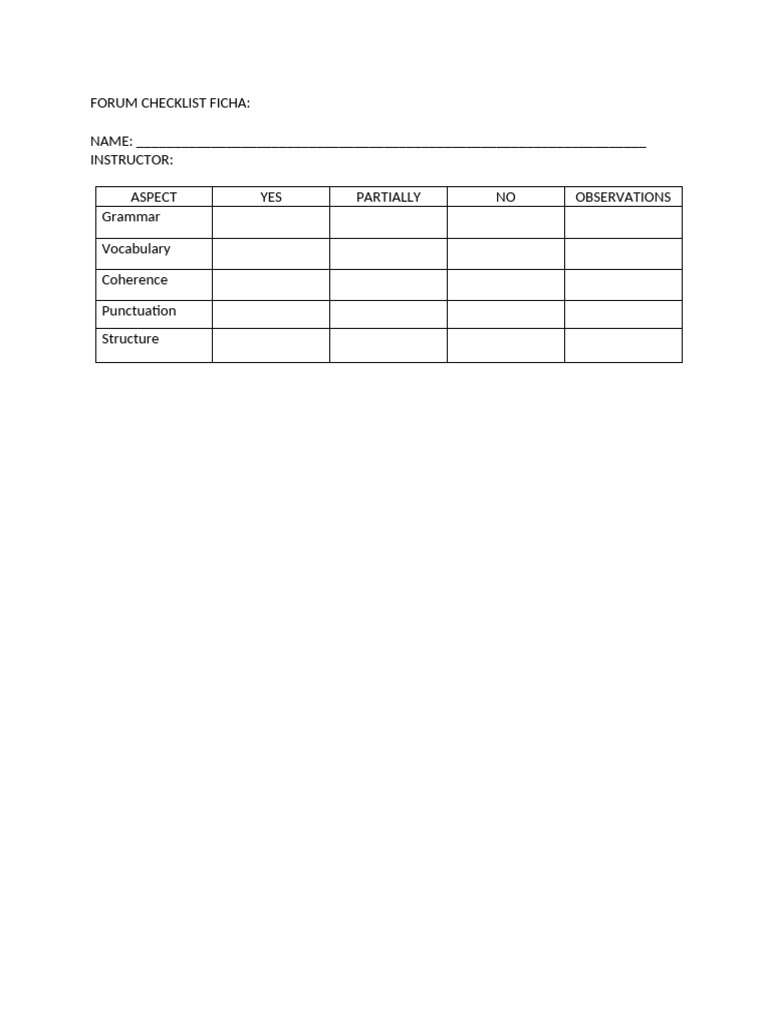 Backup of Forum Checklist | PDF