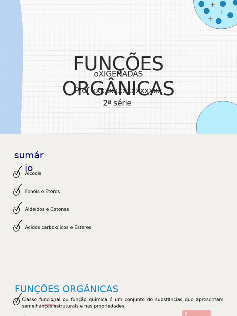 Funções Orgânicas Oxigenadas Explicadas | PDF | Éster | Aldeído