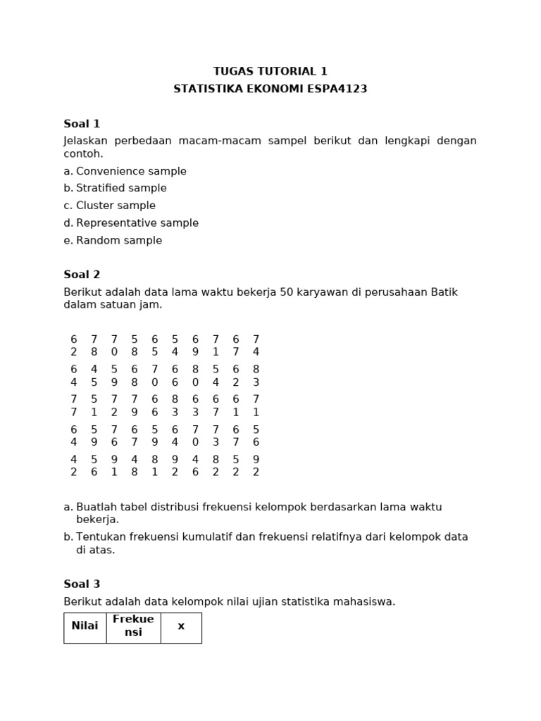 Soal Tugas 1 | PDF