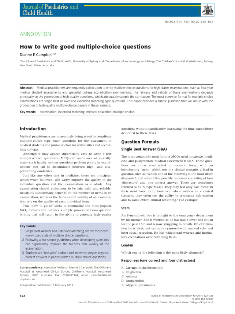 How To Write Good MCQs | PDF | Multiple Choice | Test (Assessment)