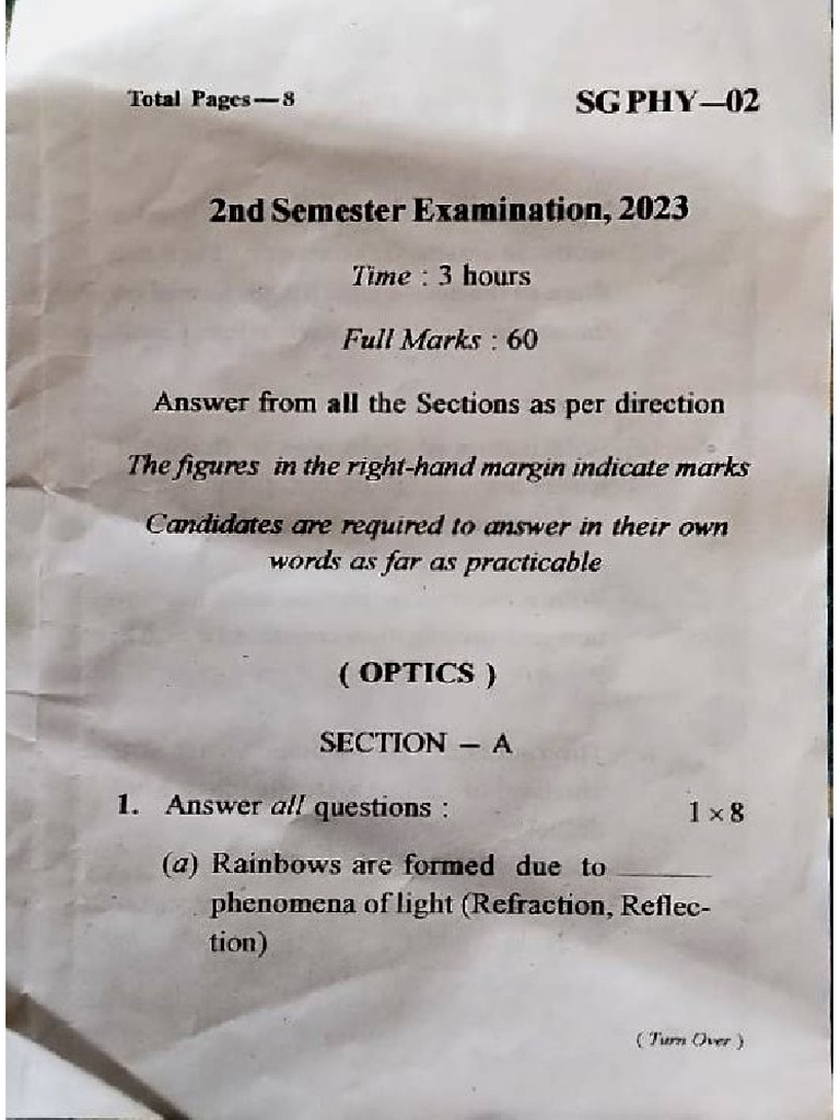 2nd Semester, Physics (GE) | PDF