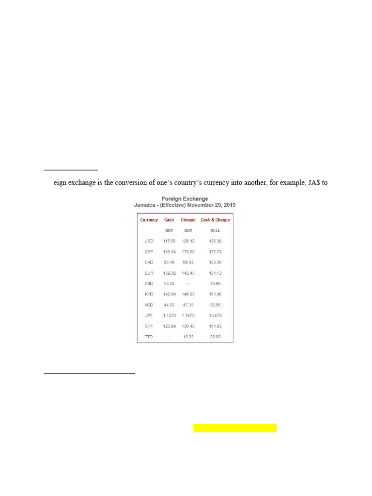 Grade 9 Foreign Exchange Lesson 1 | PDF | Currency | Dollar