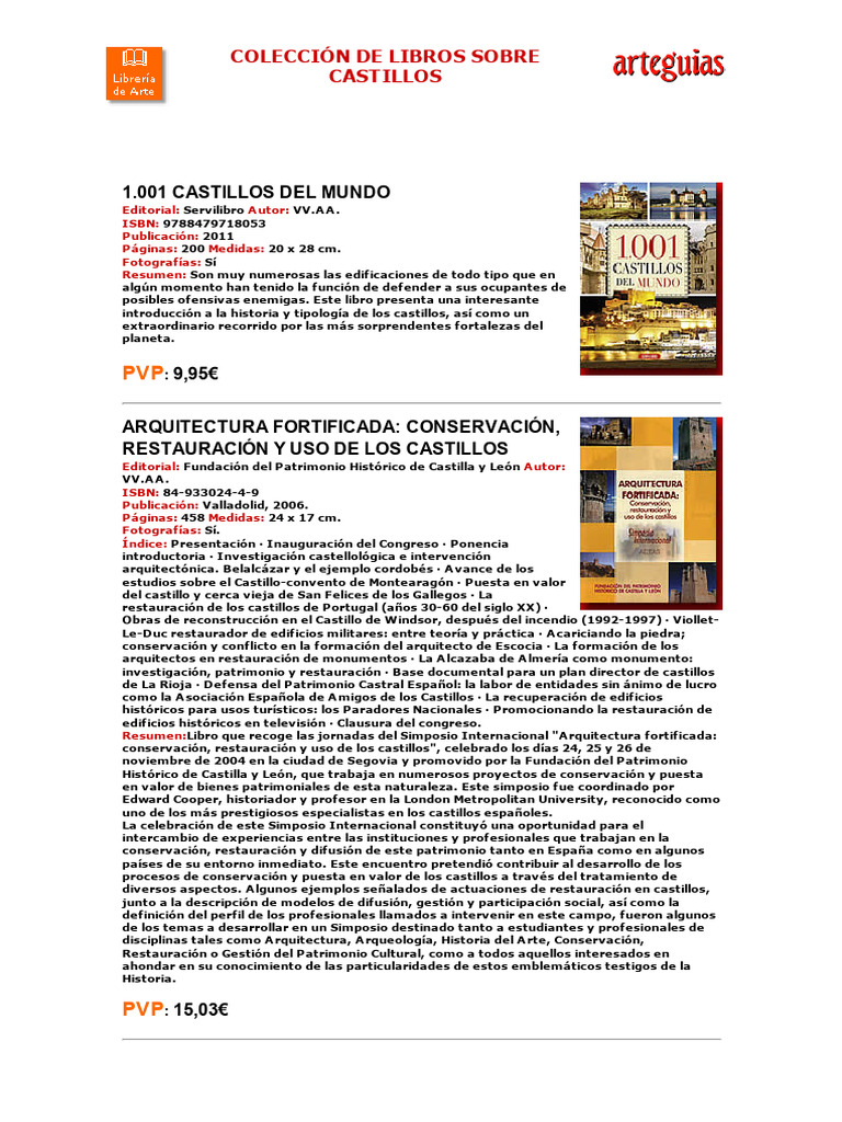 Tipos y características de castillos | PDF | España | Corsario