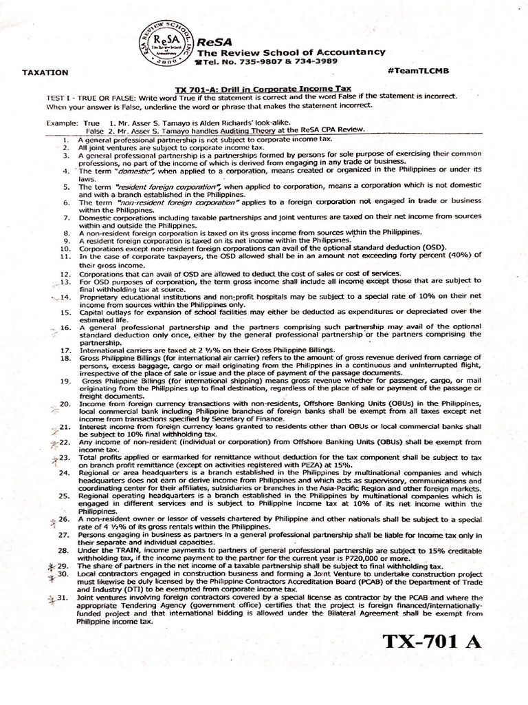 TX-701 A - Corporate Income Tax | PDF
