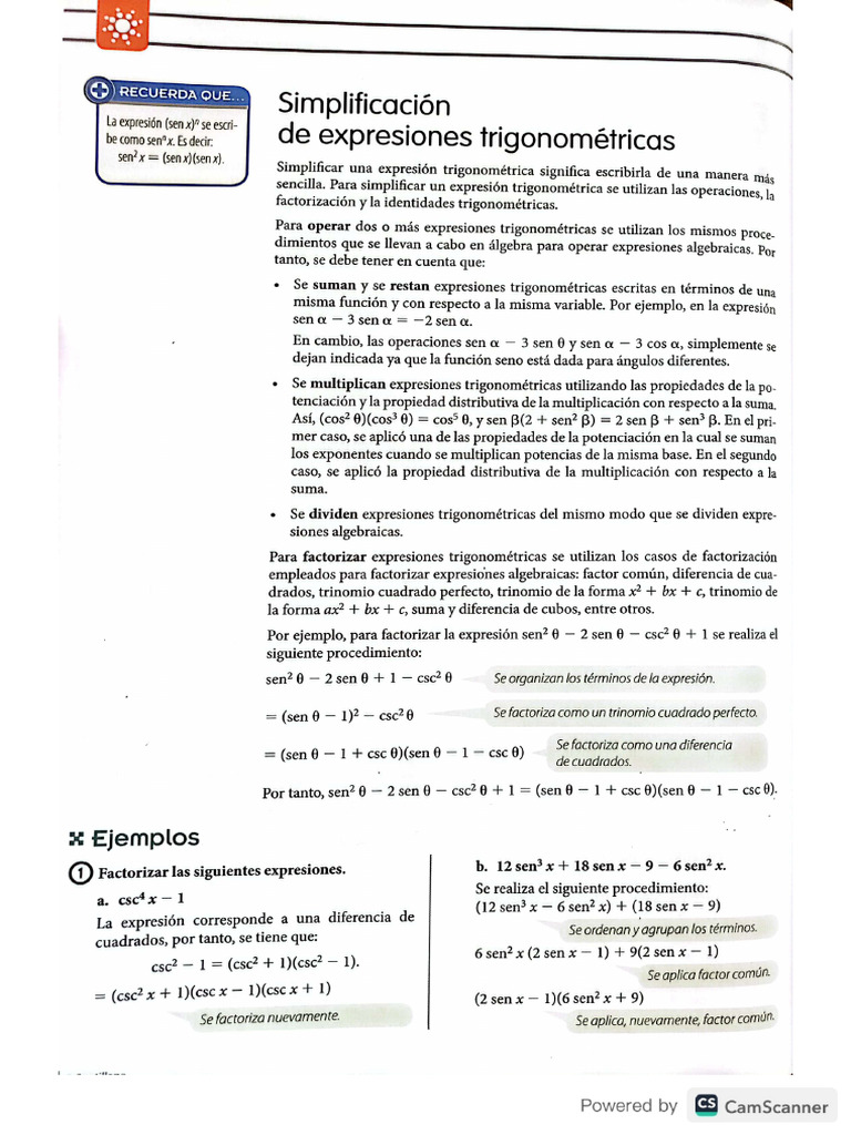 Simplificaciã - N de Expres. Trigonom. | PDF