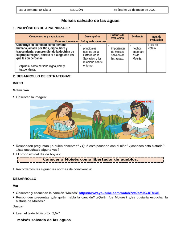 Exp 3 S10 DIA 3 RELIGIÓN moises | PDF | Moisés | Miriam