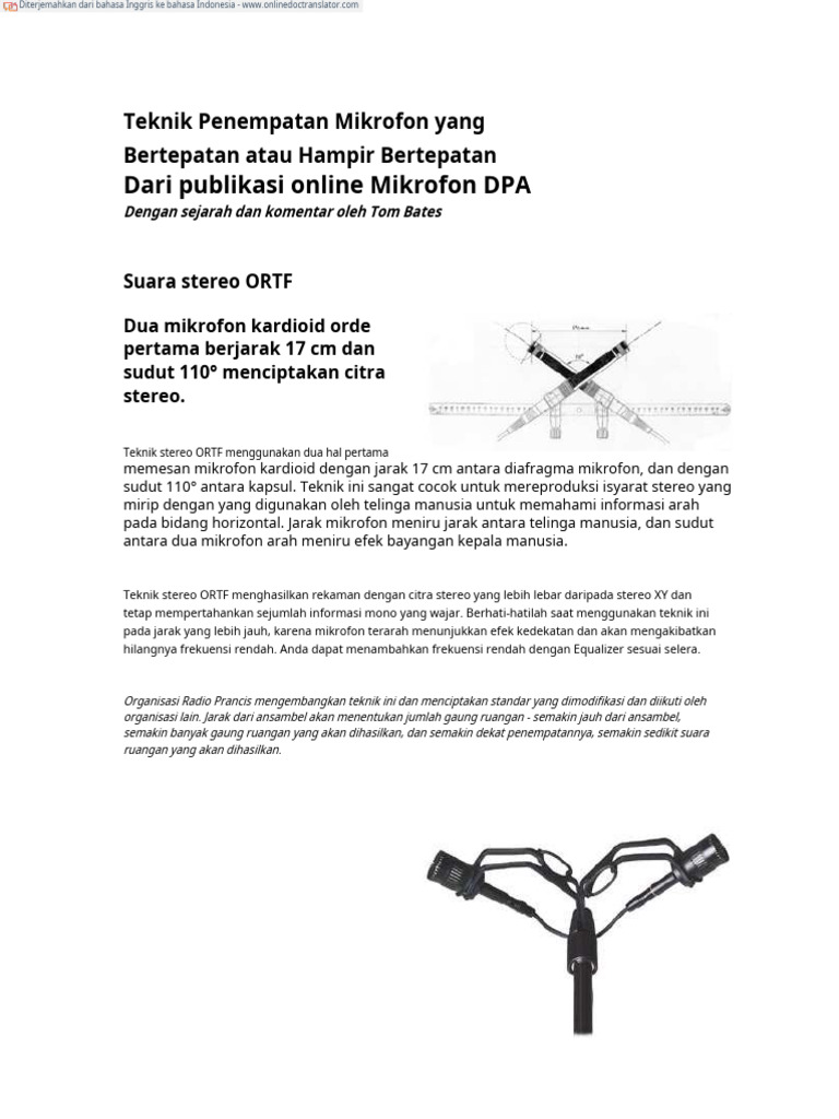 ?? Teknik Penempatan Microphone | PDF
