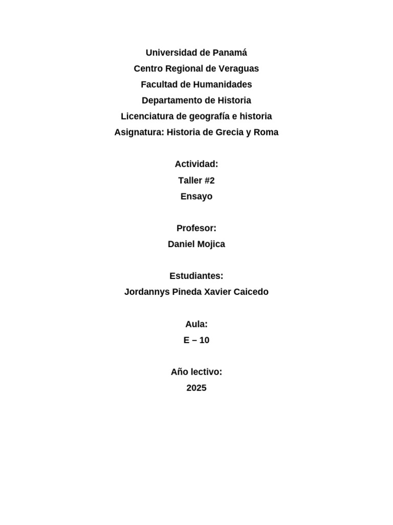 Ensayo Grecia | PDF | Antigua Grecia