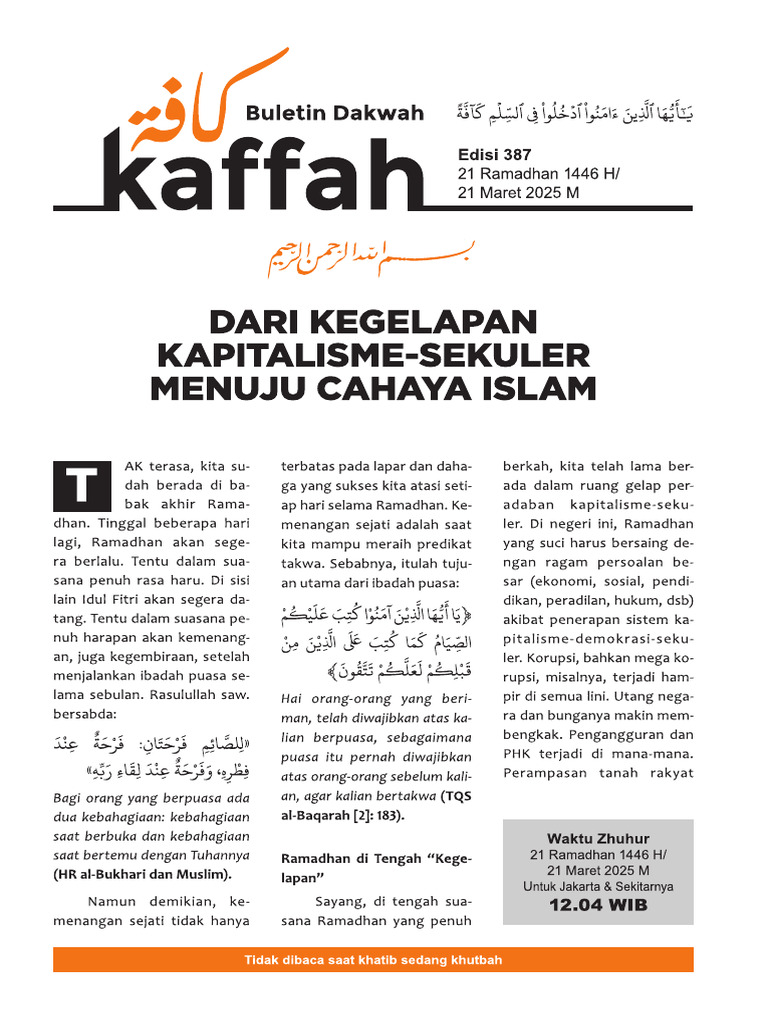 Edisi 387 Buletin Dakwah Kaffah | PDF