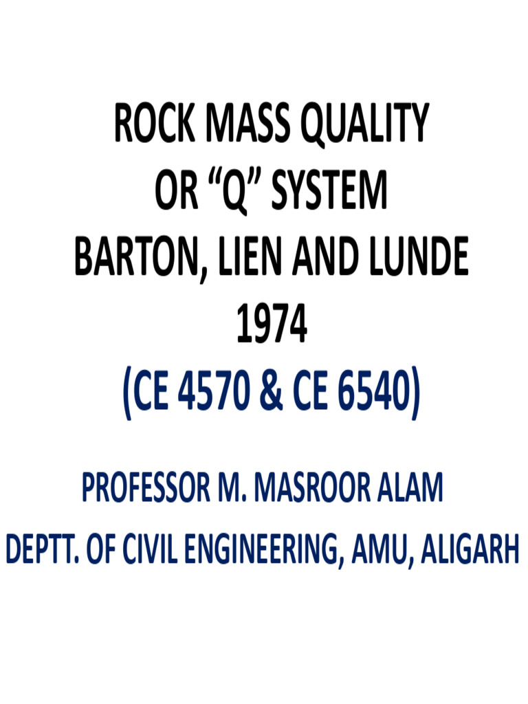 Rock Mass Quality RMQ | PDF | Stress (Mechanics) | Pascal (Unit)