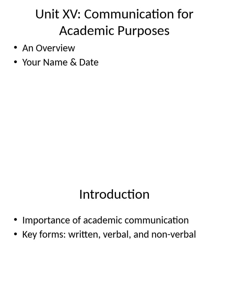 Communication_for_Academic_Purposes | PDF