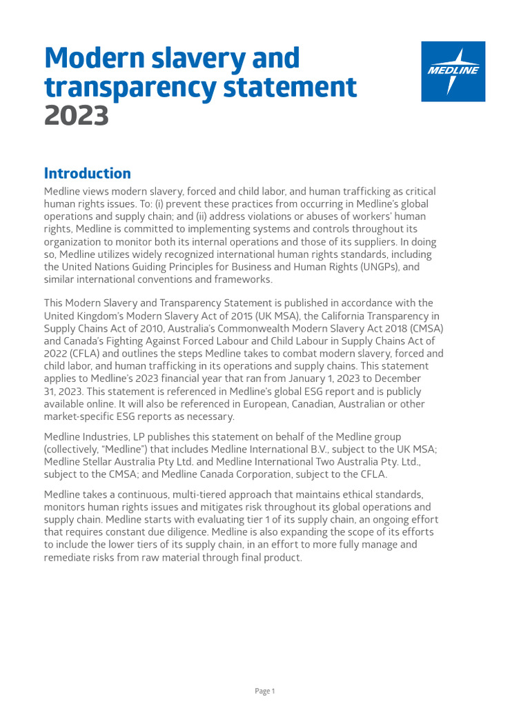 BRO - Modern - Slavery - Statement | PDF | Supply Chain | Employment