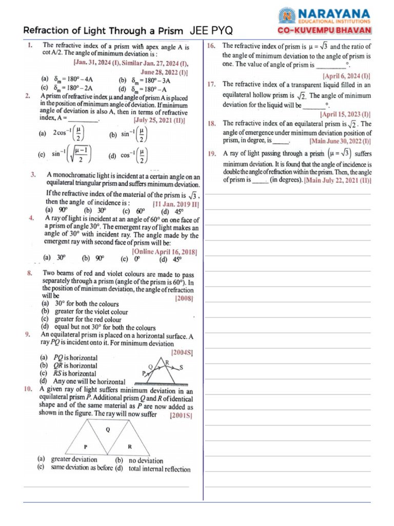 Prism-Jee Pyq 2 | PDF
