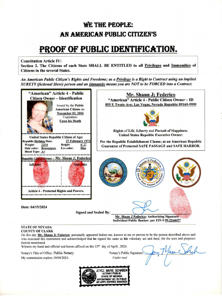 Proof of Public Identification | PDF