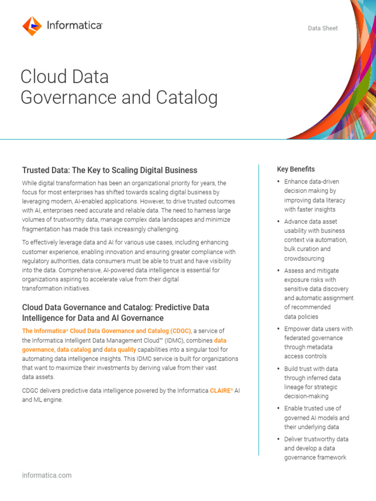 Cloud Data Governance and Catalog - Data Sheet - 4152en | PDF ...