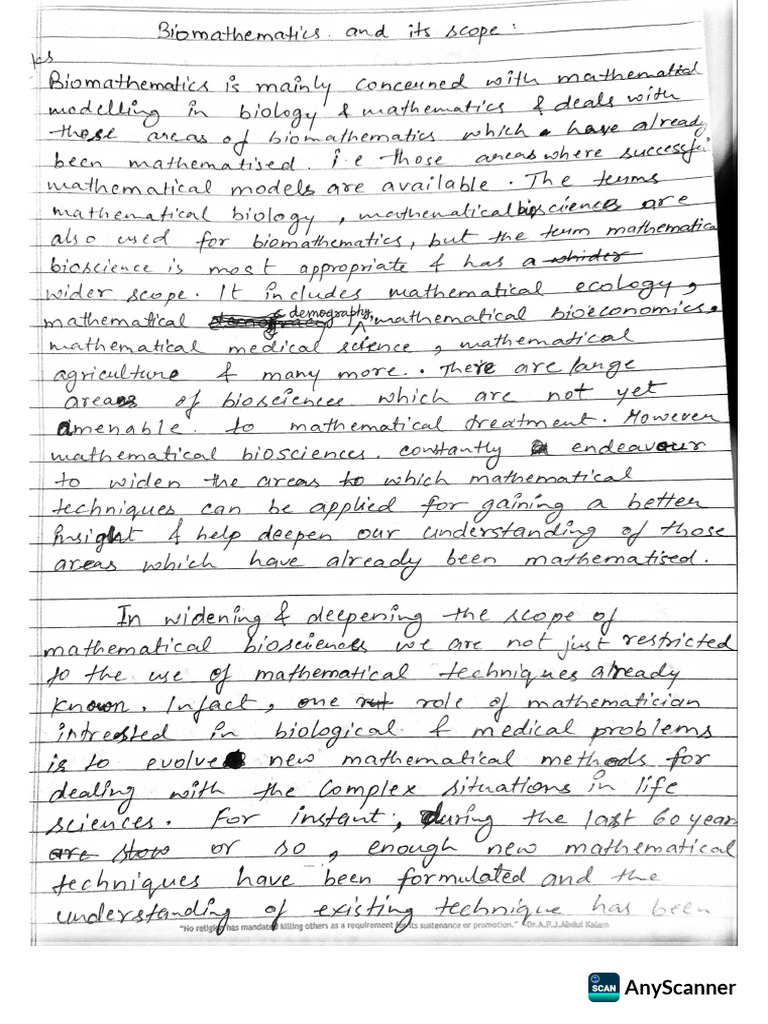 Bio Mathematics and It's Scope | PDF