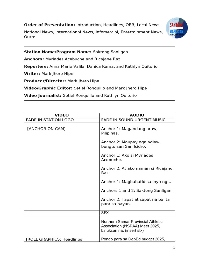 GENERIC SCRIPT (Copy) | PDF