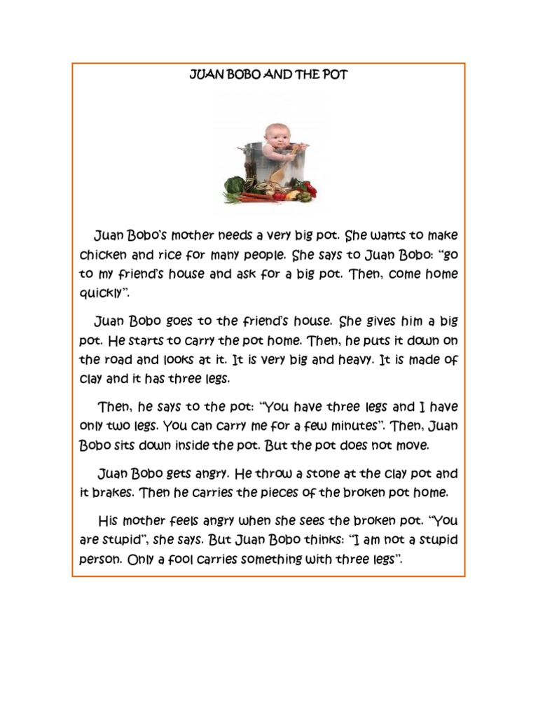Juan Bobo and the Broken Pot | PDF | Cooking, Food & Wine
