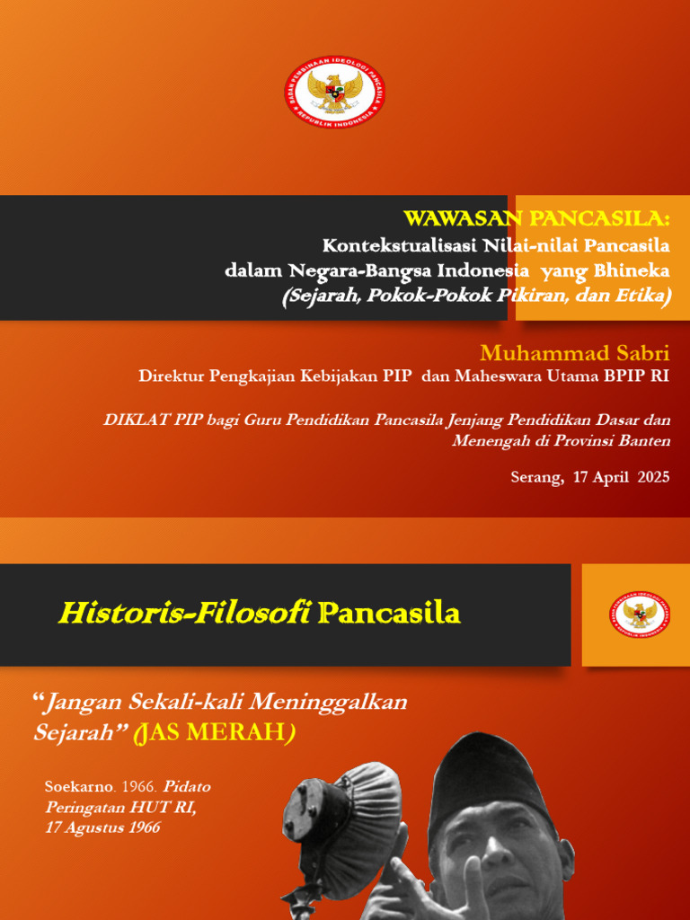 Materi Muhammad Sabri - Sejarah Dan Pokok Pikiran Pancasila | PDF