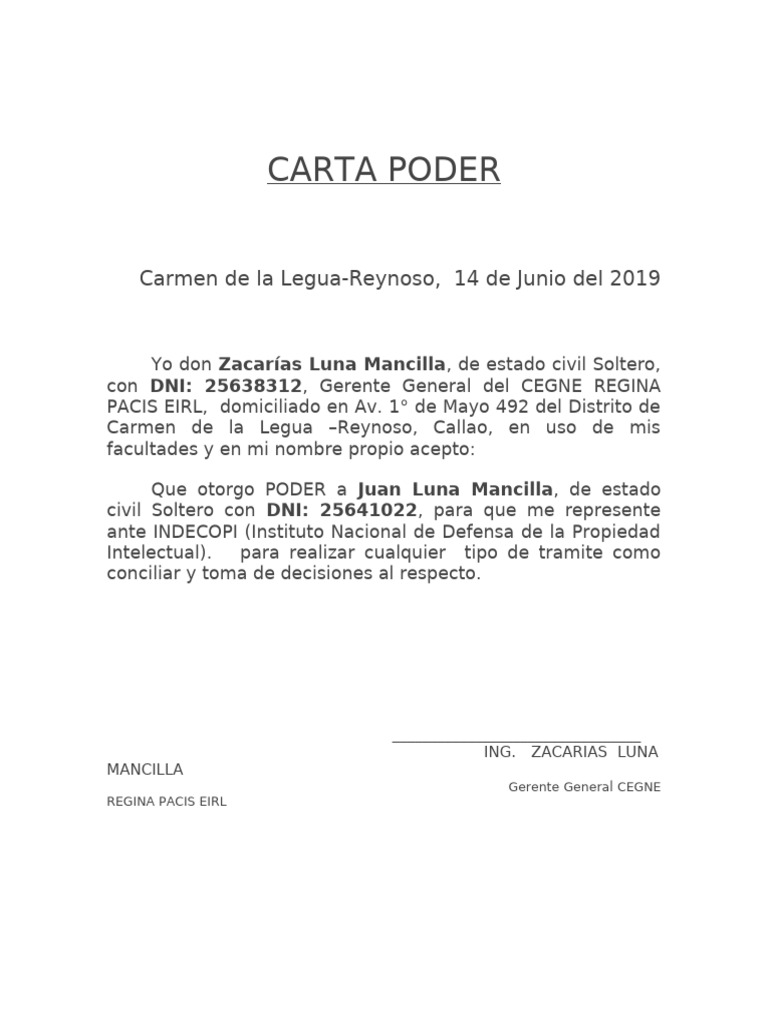 Carta Poder | PDF