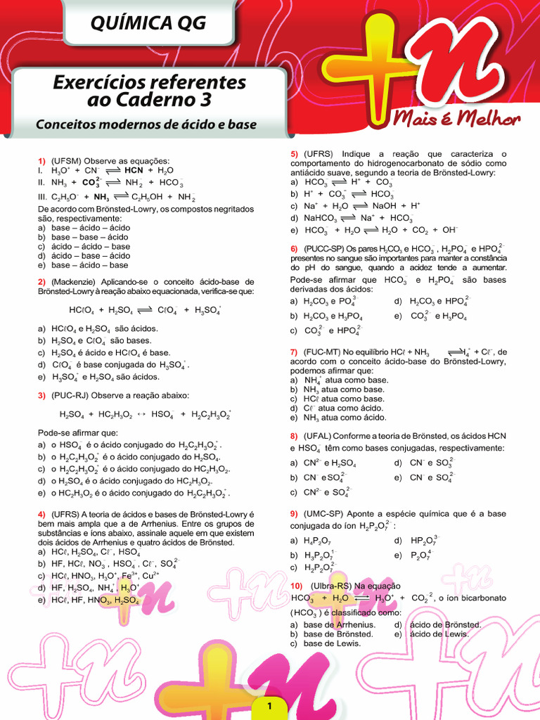 Quimica QG C3 Conceitos Modernos de Acido e Base Caderno 3 2012 | PDF