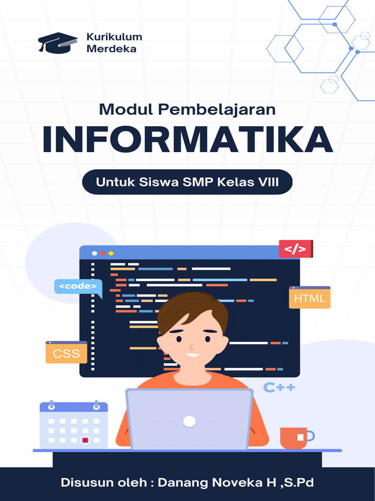 Modul Pembelajaran Informatika Sampul Buku Biru Ilustratif | PDF