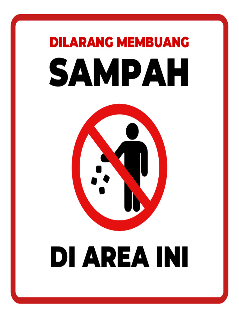 Larangan Membuang Sampah Poster (50 x 50 Cm) | PDF