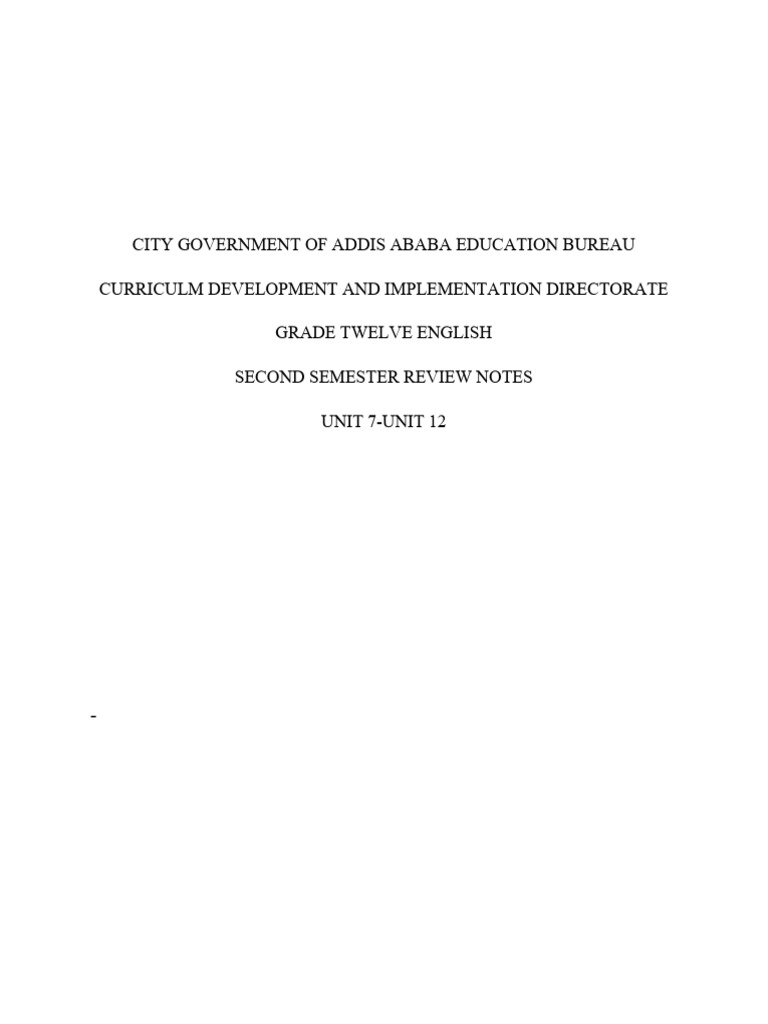 Grade 12 English Review Notes Units 7-12 | PDF | Question | Verb