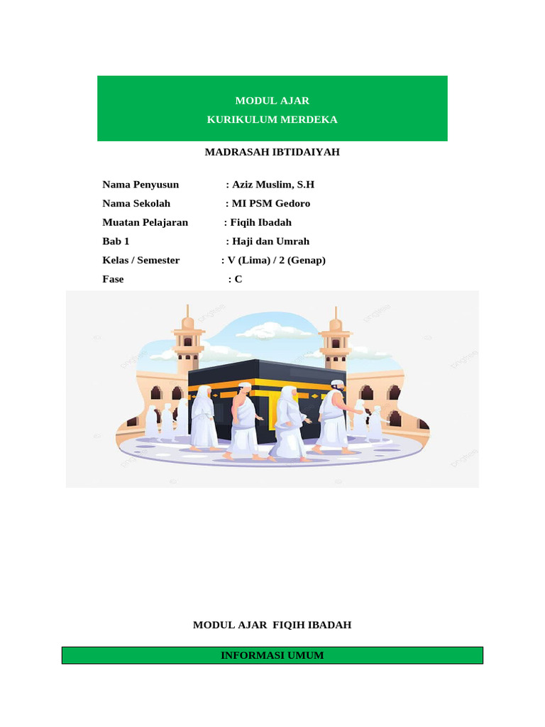 Modul Ajar Fiqih Bab 4 Haji Dan Umrah | PDF