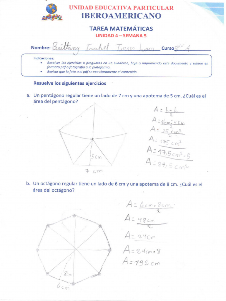 Matematicas Semana 5 Unidad 4 | PDF